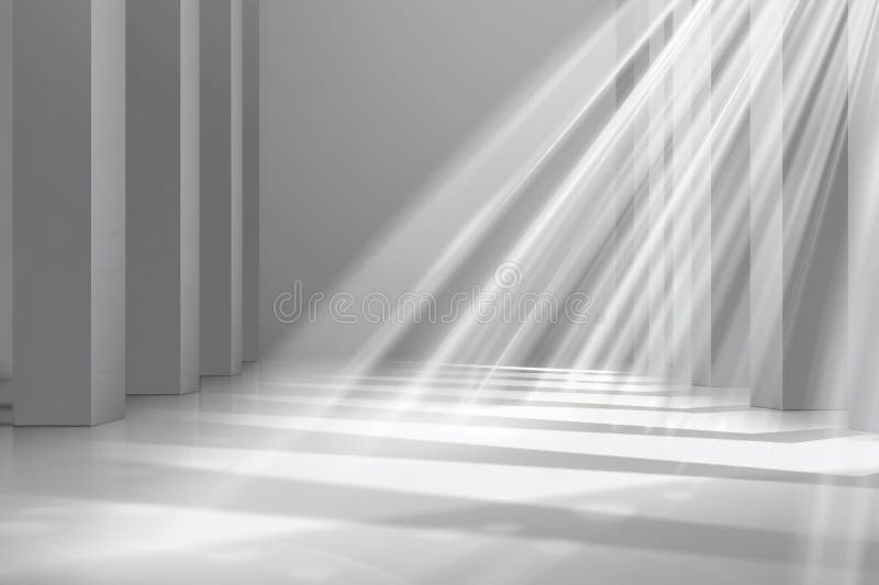 Abstract White Background with Soft Shadows and Light Rays, Creating an ...
