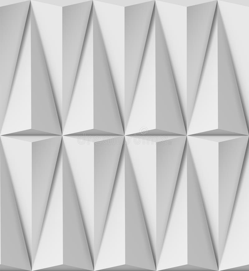 Abstract White Background with Triangular 3D Shapes in Pattern and Side ...