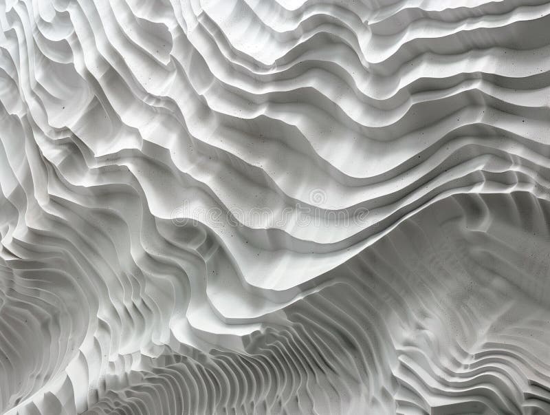 Abstract White Background with Wavy Pattern. 3d Render Illustration ...