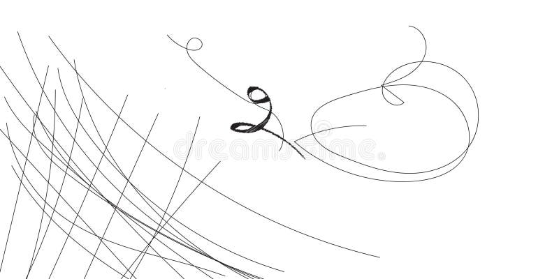 Abstract White Banner with Random Black Scribble Lines. Technology ...
