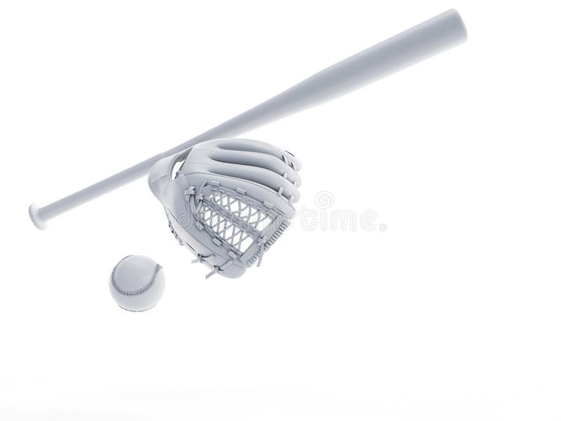 An Abstract White Baseball Bat Stock Illustration - Illustration of ...