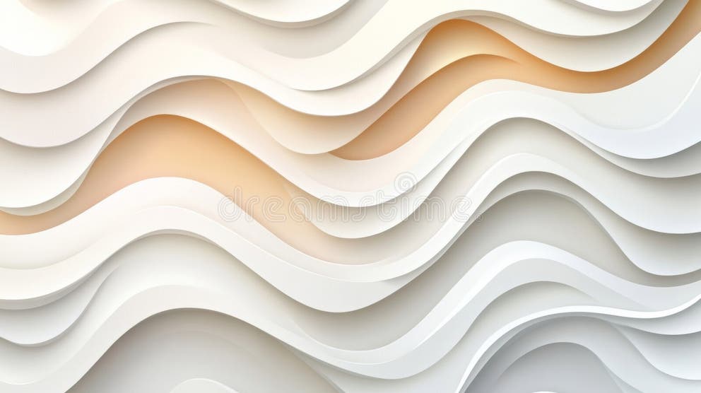 Abstract White and Beige Wave Pattern Design Stock Illustration ...