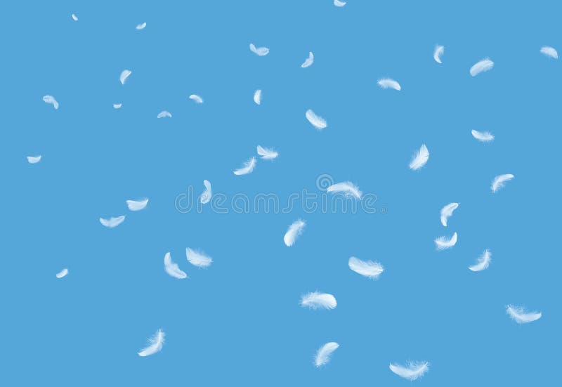 Abstract White Bird Feathers Falling in the Air. Floating Feathers ...