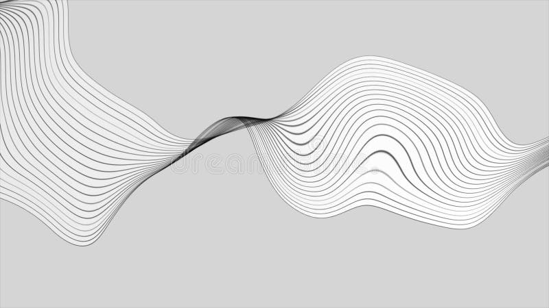 Abstract White Black Curved Linear Waves Minimal Elegant Motion Background Stock Footage - Video ...