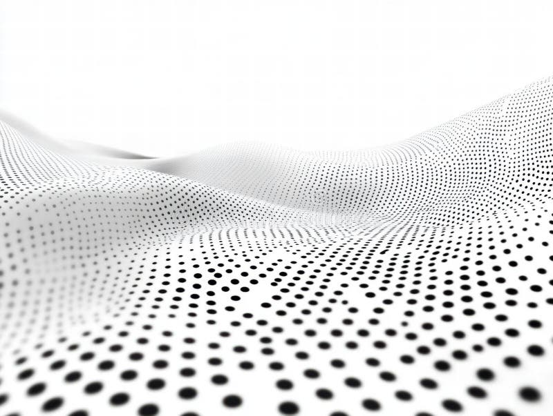 Abstract White and Black Dotted Wavy Surface Stock Illustration ...