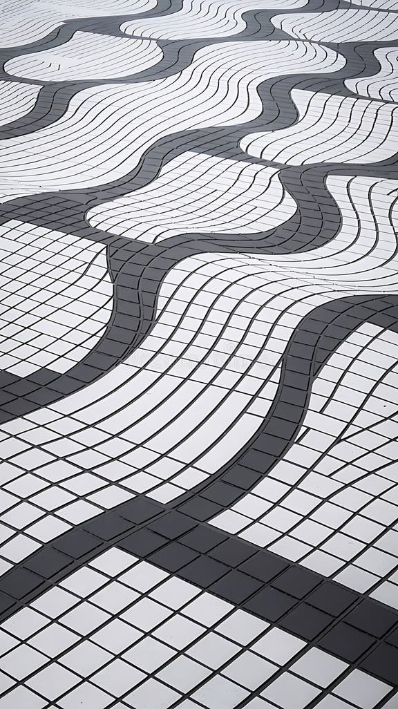 Abstract White and Black Wave Pavement Pattern Background. Vector File ...