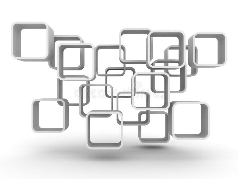 White Blocks and Checker Wall Abstract Background Stock Illustration ...