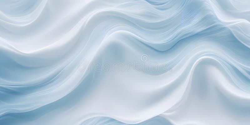 Abstract White and Blue Flowing Fabric Background. Soft, Elegant, and ...