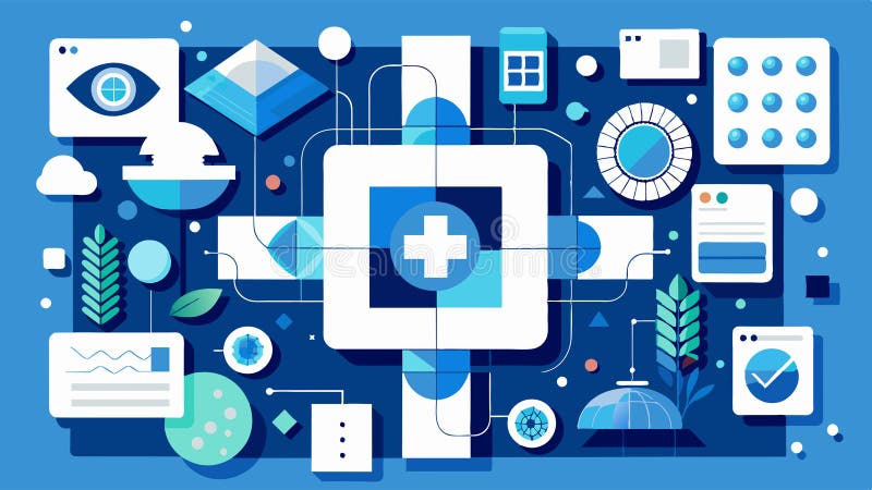 Abstract White and Blue Modern Square Background. Science and Health ...