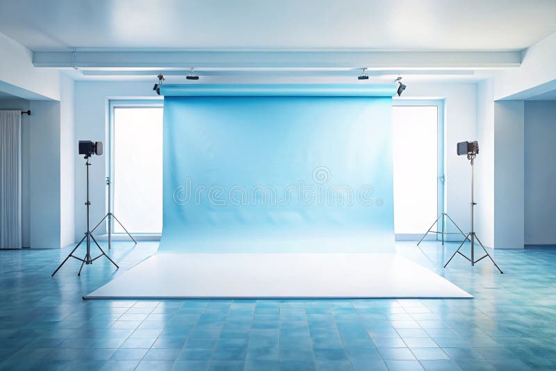 Abstract White and Blue Studio Background Stock Illustration - Illustration of clean, plain ...