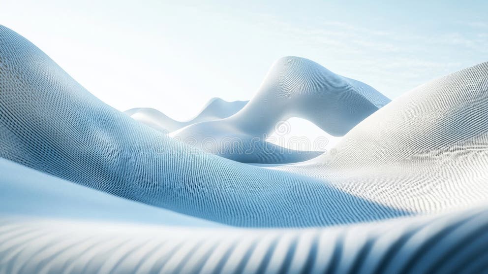 Abstract White and Blue Wavy Landscape Design Stock Illustration ...