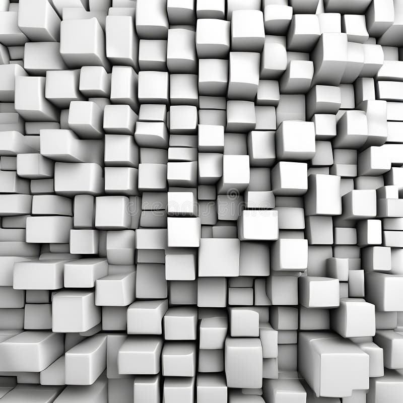 Abstract White Boxes of Various Sizes in a Grid, City Urban Planning ...