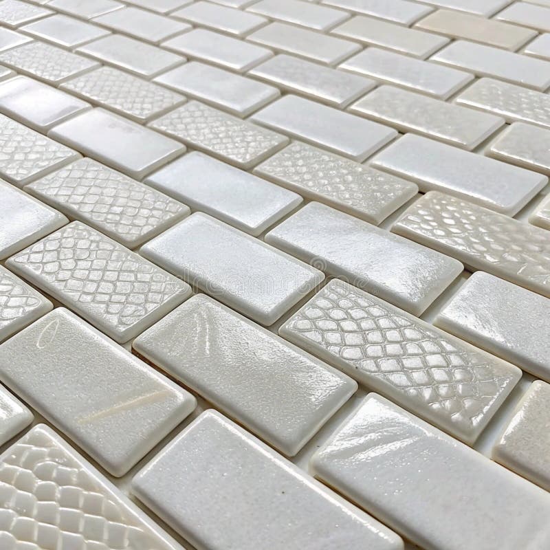 Abstract White Ceramic Mosaic Tile Wall Texture Stock Image - Image of ...