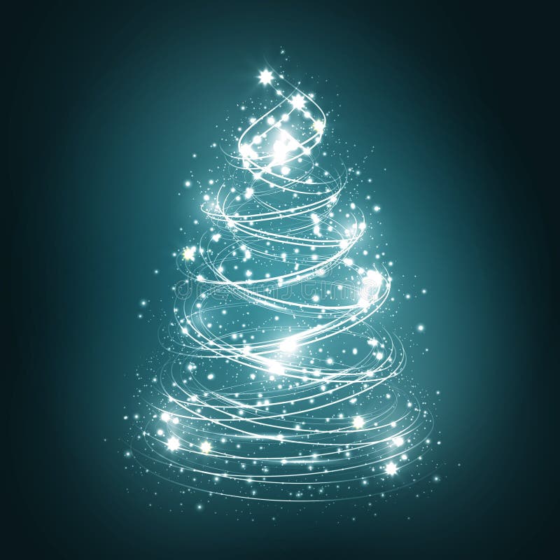 Abstract White Christmas Tree Stock Illustration - Illustration of ...