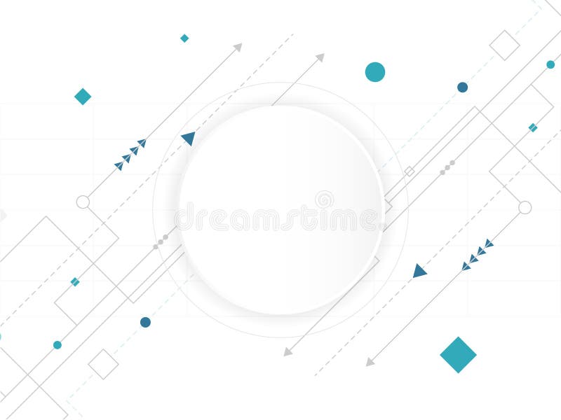 Abstract White Circle Digital Technology Background, Futuristic ...