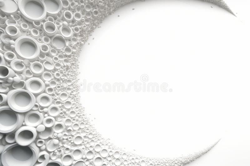 Abstract White Circle Frame on White Background. Plaster Mold in the ...