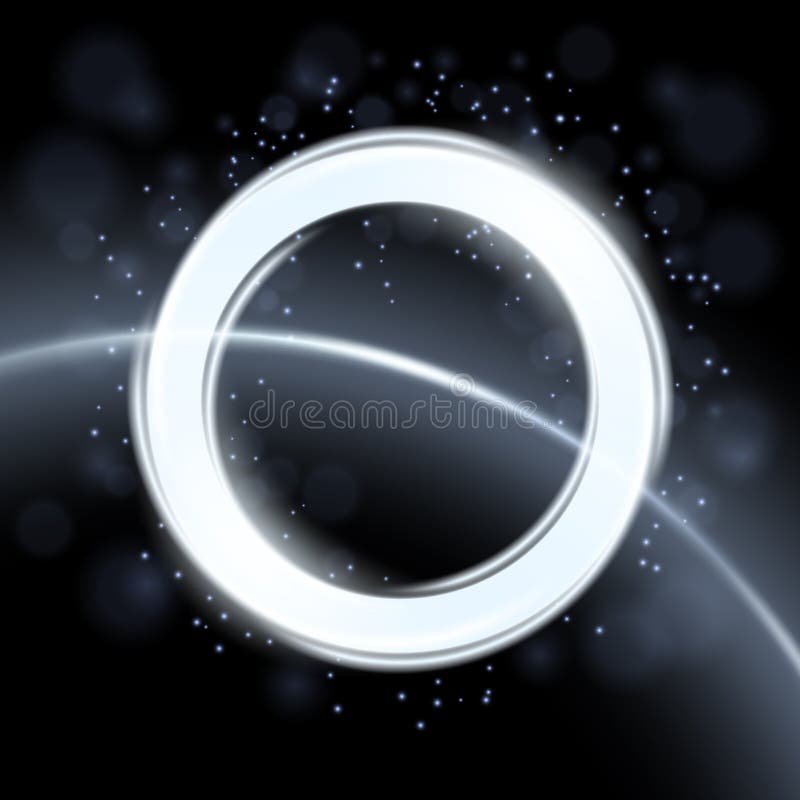 Abstract White Circle Isolated on Space Background, Elegant Light Ring ...