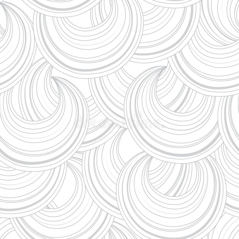 Abstract White Circle Line Stripe Seamless Pattern. Chaotic Flow Stock ...