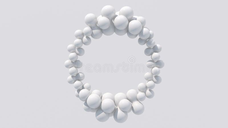 Two Abstract White Circle Shape. Monochrome Animation, 3d Render Stock ...