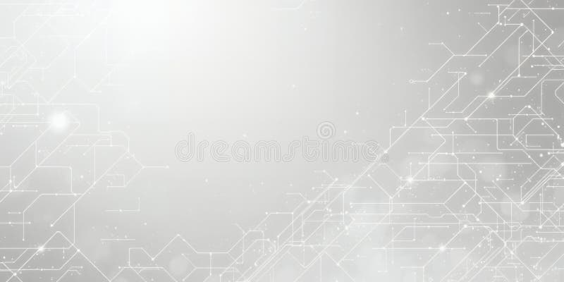 Abstract White Circuit Board on a Gray Background Stock Illustration ...
