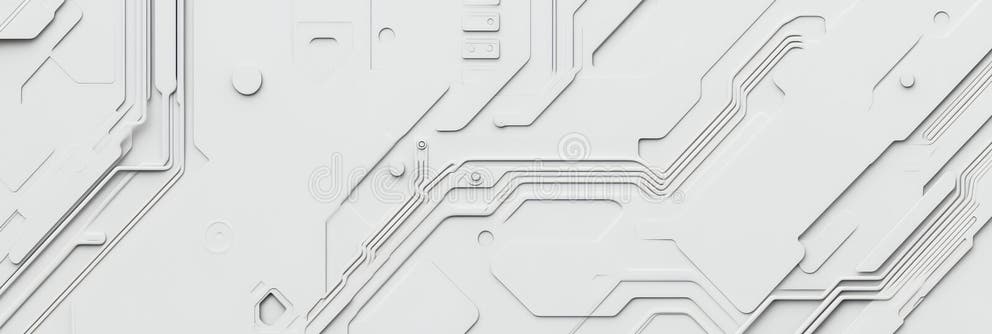 Abstract White Circuit Board Pattern Stock Illustration - Illustration ...