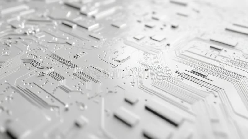 Abstract White Circuit Board Patterns on a High-tech Background Stock ...