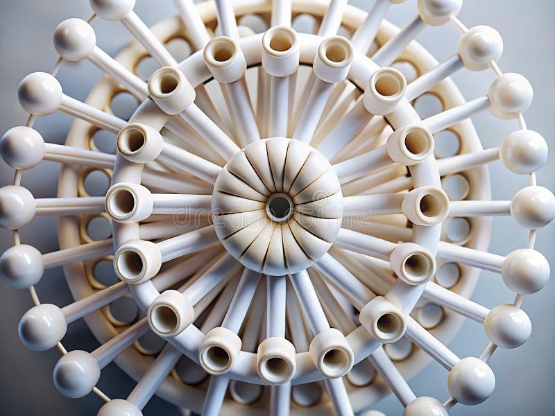 Abstract White Circular Connector Hub a Minimalist Geometric Design ...