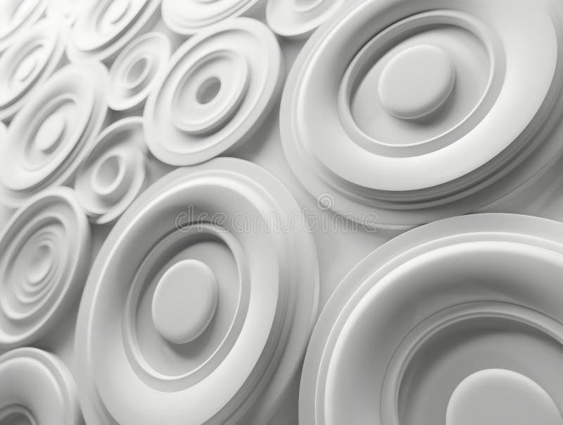 Abstract White Circular Patterns Stock Photo - Image of design, light ...