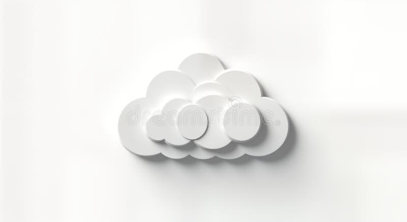 Abstract White Cloud Design. Fluffy Cloud Shape with Shadows ...