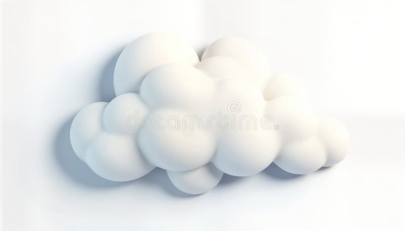 Abstract White Cloud Shape. Fluffy Cloud Design Element. Simple Clean ...
