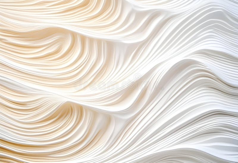 Abstract White Color Acrylic Wave Wall Painting Stock Illustration ...