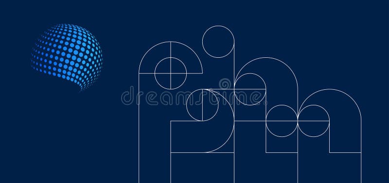 Abstract White Color Line. Geometric Dot Pattern Background. Futuristic ...