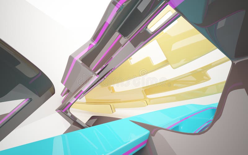 Abstract White and Colored Gradient Parametric Interior with Window ...