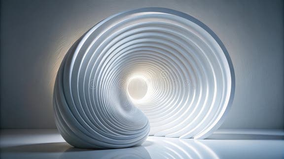 Abstract White Concentric Circular Structure Illuminated from within ...