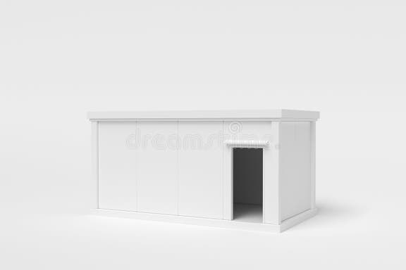 Abstract White Container House Cube Shape Isolate on White Background ...