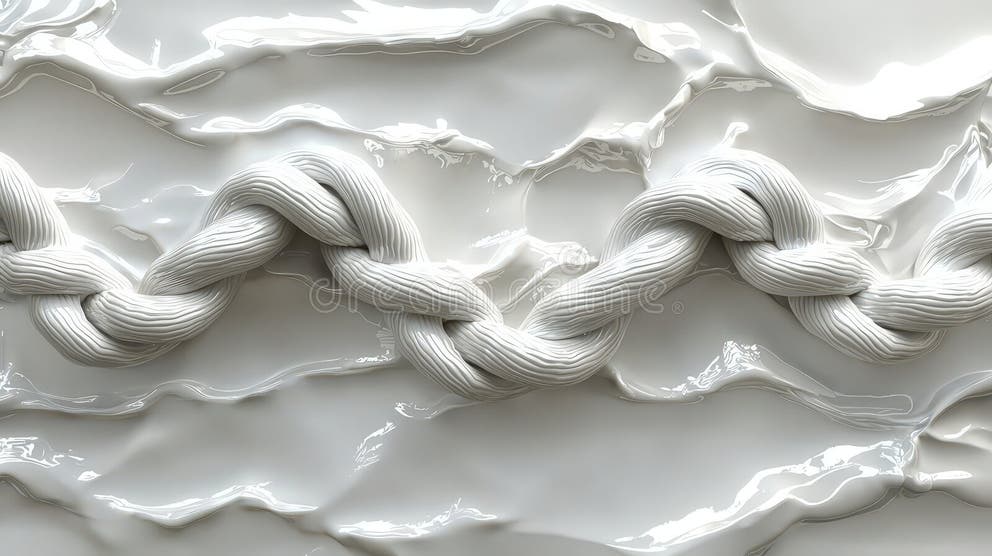 Abstract White Creamy Texture with Twisted Rope Design for Artistic and ...