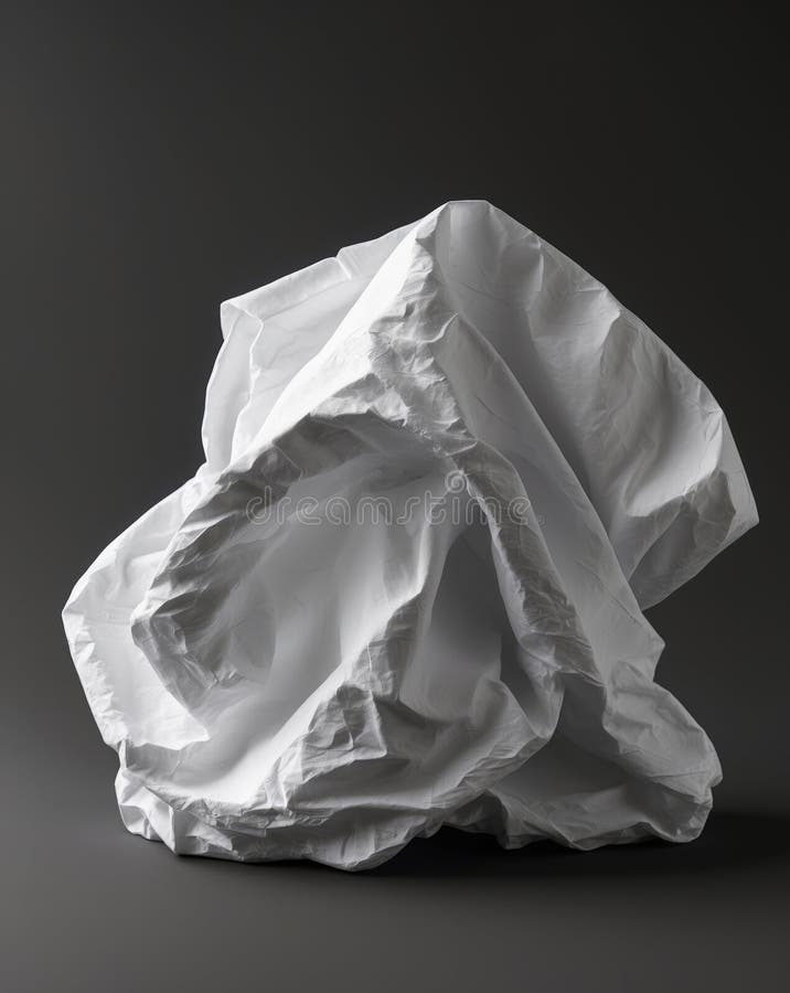 Abstract White Crumpled Form - Modern Art Stock Photo - Image of white ...