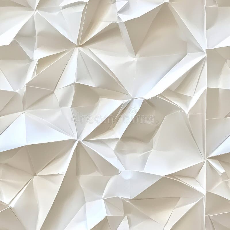Abstract White Crumpled Paper Background with Sharp Creases and Folds ...