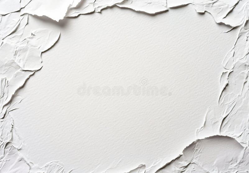 Abstract White Crumpled Paper Frame Texture High Quality Image Stock ...