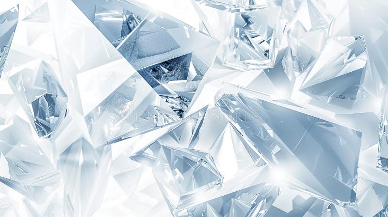 Abstract White Crystal Background with Sparkling Facets and Crystalline ...