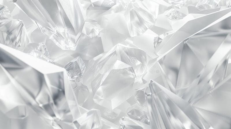 Abstract White Crystal Background with Sparkling Facets and Crystalline ...