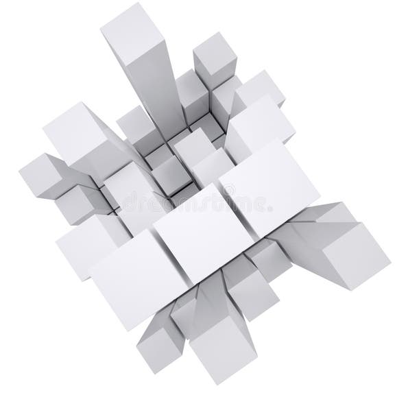 Abstract white cube stock illustration. Illustration of communication ...