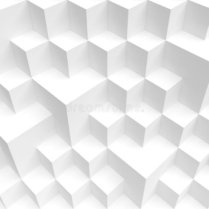 Abstract White Cube Background. D Illustration of Minimal Web Stock ...