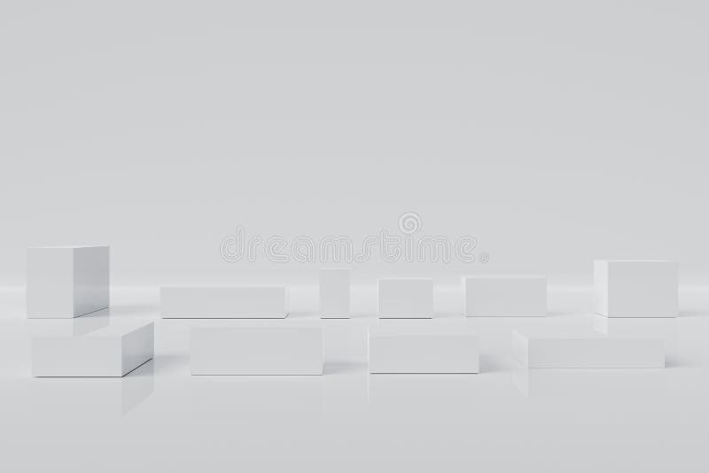 Abstract White Cube Block Moving Animation Background 3d Rendering ...