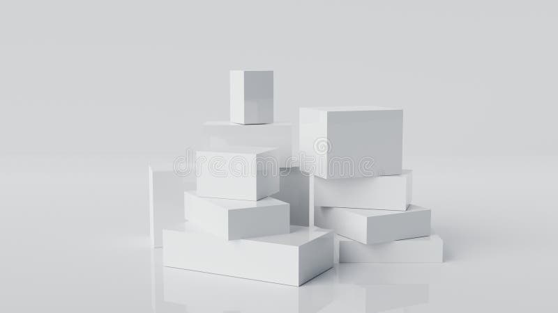 Abstract White Cube Block Moving Animation Background 3d Rendering ...