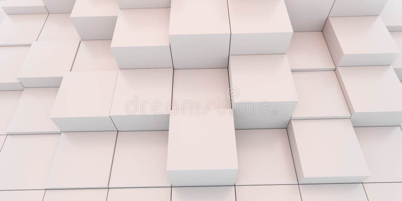 Abstract White Cube Blocks 3d Render Illustration Stock Illustration ...
