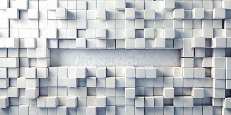 Abstract White Cube Wall a Minimalist Perspective - 3D Rendered, White ...