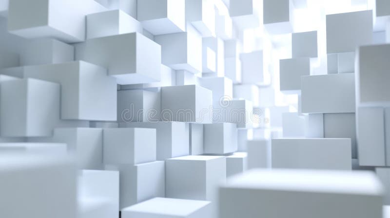 Abstract White Cubes Background.Minimalist Cubic Harmony Stock ...
