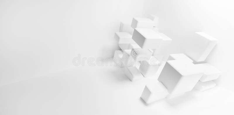 Abstract White Cubes Background Stock Illustration - Illustration of ...