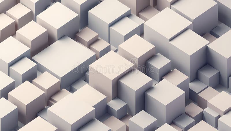 Abstract White Cubes Background, 3D Geometric Texture, Modern, Stock ...